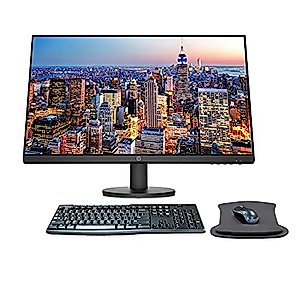 HP P27v G4 27 Inch 1920 x 1080 Full HD IPS LED-Backlit LCD Monitor Bundle with HDMI, VGA, Gel Mouse Pad, and MK270 Wireless Keyboard and Mouse Combo