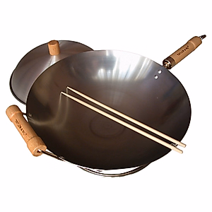 Taylor & Ng Classic Wok Set 14" Carbon Steel