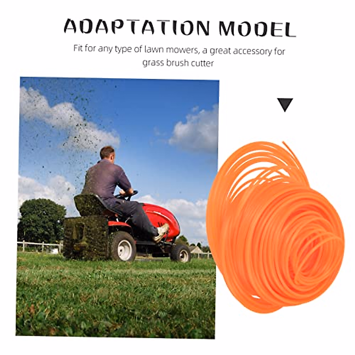Yardwe 2pcs Cutter Mower Rope Steel Lines Xcm Mowing Strimmer Trimmer Orange Replacement Practical Grass Accessory Mowers Brush Cordless Wire Accessories Line Round Landscape Cutters