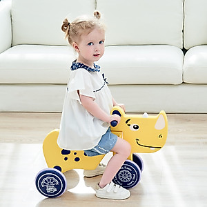iPlay, iLearn Toddler Ride on Toy, Outdoor Baby Riding Bike W/ 4 Wheels, Infant Animal Push Toys, Early Development Tricycle Rider, Birthday Gifts for 18 Month, 2 3 4 Year Old Kids Boys Girls