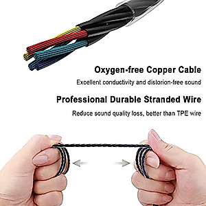 ROCUSO Noise-Isolating Musician's in Ear Monitor, Wired Over Ear Stereo Bass Headphones with Microphone, Waterproof Sport Earbuds for Running, Jogging, Gym, Clear