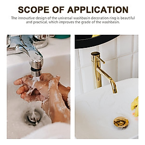 Angoily Sink Cover 6pcs Sink Overflow Ring Kitchen Bathroom Basin Trim Bath Sink Hole Overflow Cover Rings Hole Insert in Cap Replacement for Home Hotel Air Still