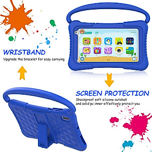 ATOZEE Kids Tablet 7 inch, Android 11 Toddler Tablets, Tablet for Kids 32GB Storage 2GB RAM, 1024x600 IPS HD Touchscree, Quad-Core Processor with WiFi Bluetooth Dual Camera (Blue)