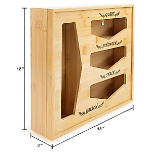 All-in-One Ziploc Bag Organizer for Kitchen Drawer | Space-Saving Storage Bag Holder | Easy Access Ziplock Organizer with Slide-Off Top | Perfect for Sandwich Bags, Quart, Snack, and Gallon Size