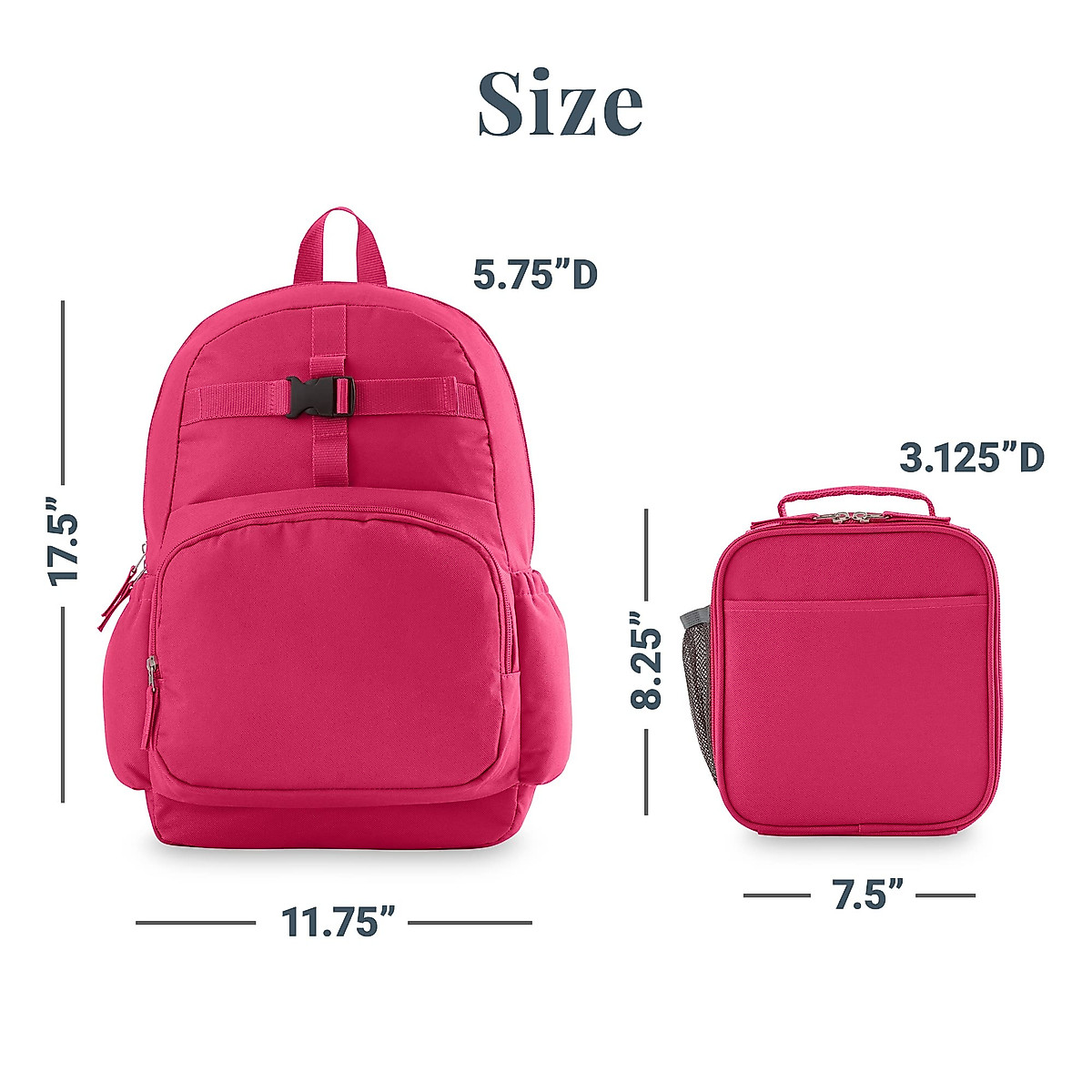 Let's Make Memories Pink Backpack Collection - Personalized Back to School Supplies - Book Bag with Lunchbox - Flowers