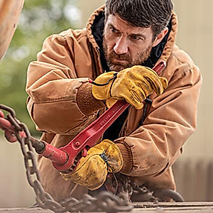 Wells Lamont mens Leather Work Gloves with Wrist Closure DIY Yardwork Construction Motorcycle Large Wells Lamont, Saddletan, Large Pack of 1 US