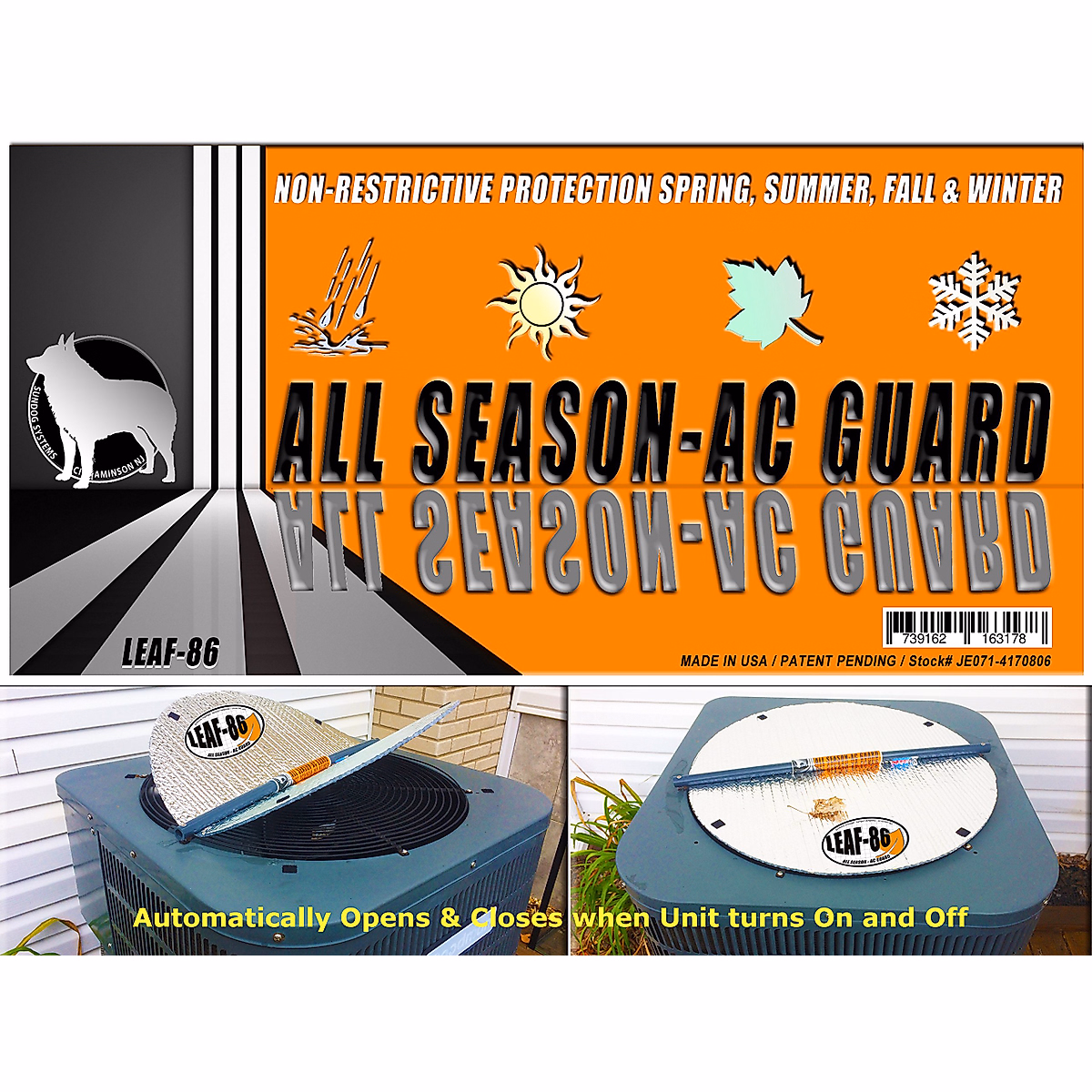 AC Guard All Season LEAF-86 -AIR Conditioner Cover 24" for Outside