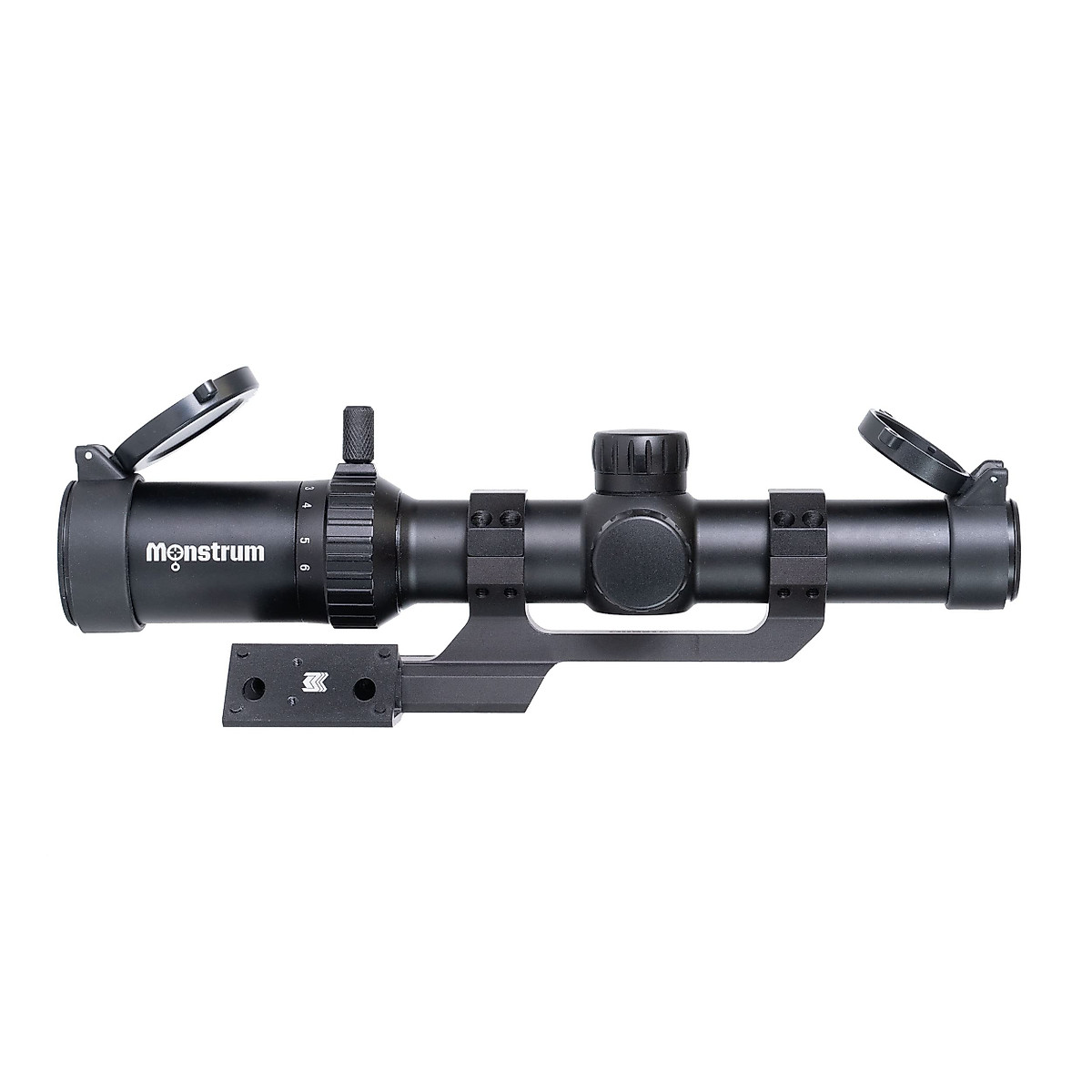 Monstrum 1-6x24 LPVO Rifle Scope with Offset Micro Red Dot Mount | Compatible with Vortex Venom/Viper/Fastfire/Docter Standard Red Dots