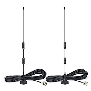 Bingfu 20-1300MHz Police Scanner Antenna Radio Scanner Magnetic Base Antenna HF VHF UHF Ham Radio BNC Male Antenna (2-Pack) Compatible with Uniden Bearcat Whistler Radio Shack Police Radio Scanner