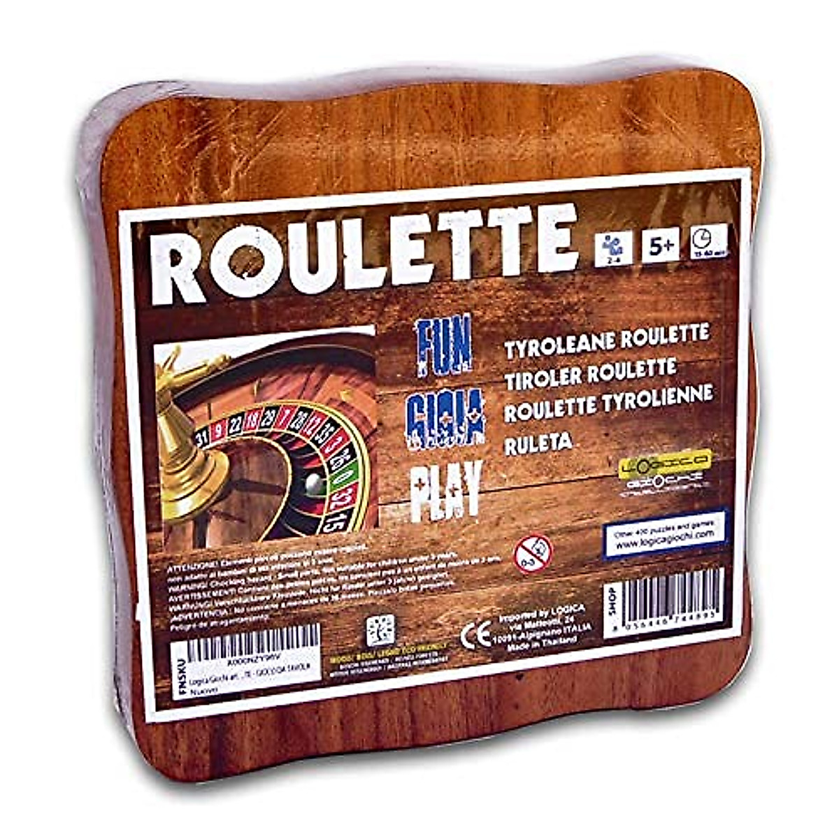 Logica Puzzles Art. Tyrolean Roulette - Board Game in Fine Wood for 2/4 Players