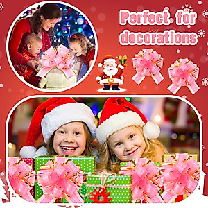 Poen 36 Pcs 6 Inch Pink Pull Bow for Gift Wrapping Valentine Pink Gift Bows for Party Birthday Holiday Gift Boxes Bow Basket Packaging Bows Valentine's Day Presents Flower Decorations