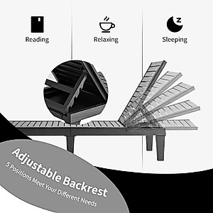 Giantex Set of 2 Outdoor Chaise Lounge Patio Recliner Chair with 5-Position Adjustable Backrest, Weather-Proof & Rust-Resistant Chaise Lounger for Patio, Beach, Balcony, Poolside