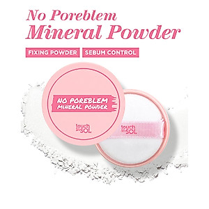 TOUCH IN SOL No Poreblem Mineral Powder - Translucent, Lightweight Loose Setting Powder for Flawless Matte Finish - Oil Control, Pore Primer, Blurs Imperfections & Fine Lines - Face & Greasy Hair Use