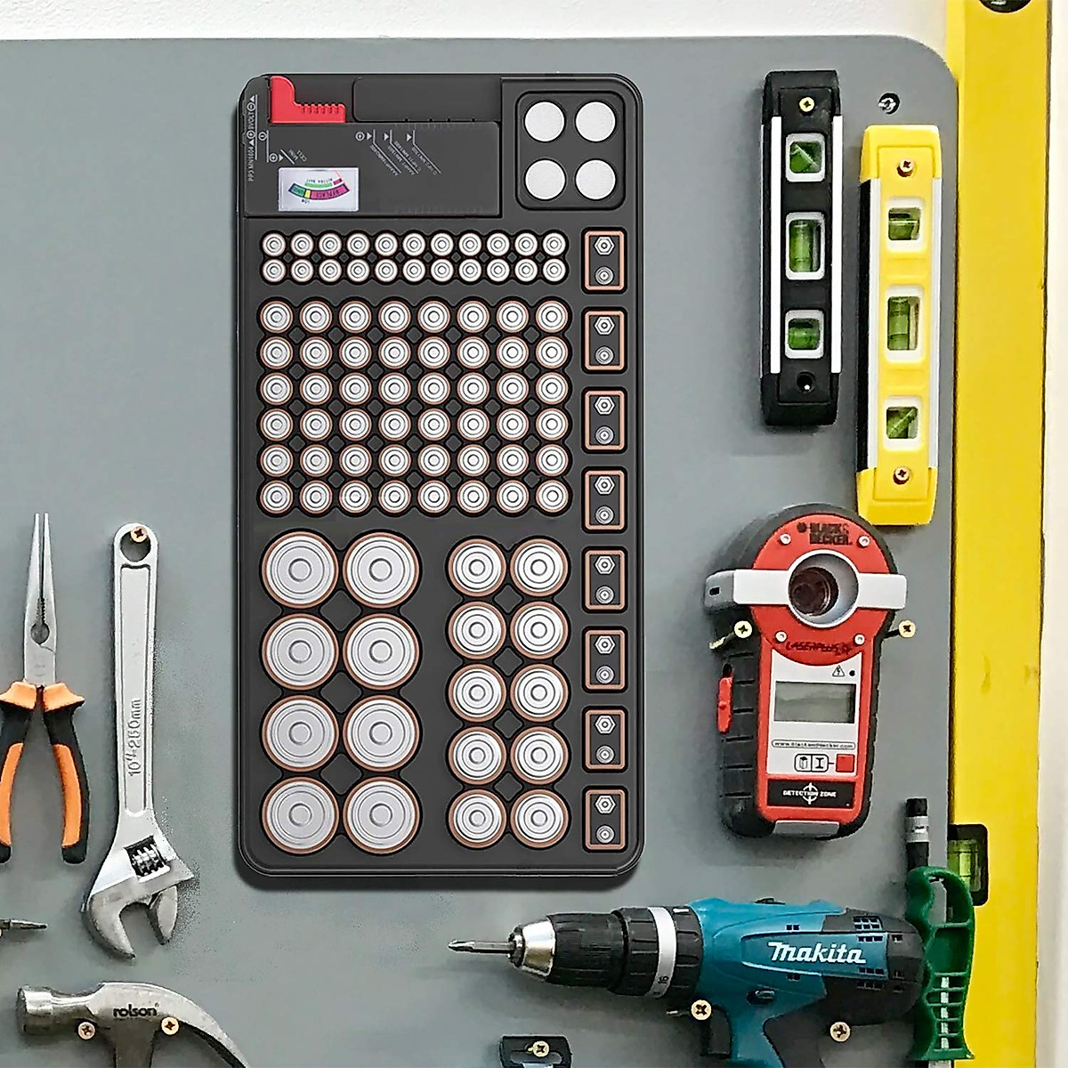 ZeroDark Battery Storage Organizer Case with Battery Tester, Holds 110 Batteries Various Sizes