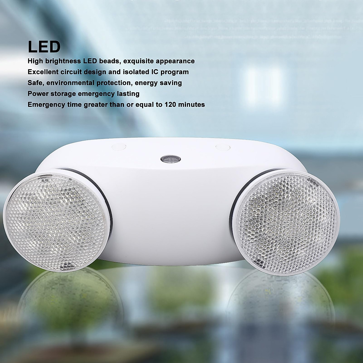 Yosoo Health Gear LED Emergency Light Emergency Lights for Business Two Commercial Emergency Lighting Fixtures with Battery Backup US Plug, Adjustable Hardwired Emergency Exit Light Fixtures