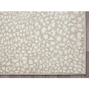 Abani Beige Cheetah Print 7'9"x10'2" Area Rug Rugs, Arto Collection - Contemporary Durable Accent Rug