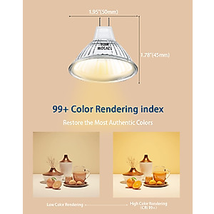 RAGFOZ Mr16 Halogen Bulb 50W, 6Pcs 50W 12V Halogen Light Bulbs 2 pin, GU5.3 Track Light Bulbs for Landscape Lights, Track Lights, Fiber Optics, Desk Lamps, Dimmable, 2700K Warm White