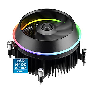 Vetroo Shadow Low-Profile CPU Cooler, 90mm Addressable RGB & PWM Fan, Premium Aluminum Fins 95W TDP Air Cooler for Intel LGA 1200/115X
