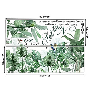 Generic Tropical Leaves Wall Decals Removable Toucan Wall Stickers for Living Room Kids Room Bedroom Playroom TV Wall Decor