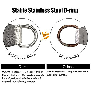 POYDOO Waterproof Sun Shade Sail 10'x 13' Rectangle 98% UV Resistant Canopy Awning Shelter for Outdoor Patio Garden Backyard Carport,Dark Gray