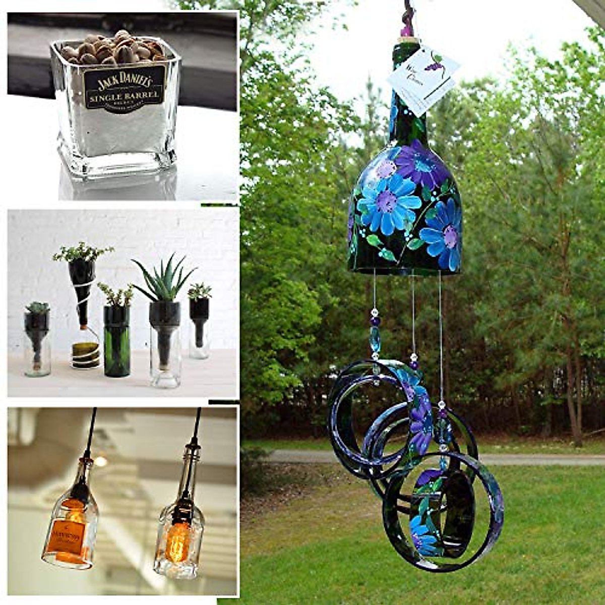 Glass Bottle Cutter, Fixm Square & Round Bottle Cutting Machine, Wine Bottles and Beer Bottles Cutter Tool with Accessories Tool Kit（Upgrade Version）