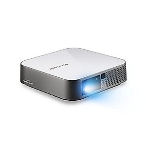 ViewSonic M2e Smart Wi-Fi Portable Projector 1080p with 1000 LED Lumens H/V Keystone Harman Kardon Bluetooth Speakers USB Type C and Screen Mirroring (Renewed)