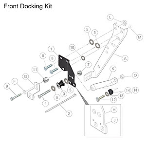 Benlari Detachable Front Docking Hardware Kit Compatible for Harley Davidson Touring 1997-2008 Road King Electra Glide Street Glide Road Glide Replace 53803-06