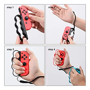 Grips for Fitness Boxing Switch, Controller Accessories Compatible with Nintendo Switch Sports and Switch Boxing Game, 2 Packs-Black
