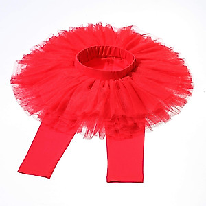 elamccor Baby Toddler Girls' Tutu Leggings Tulle Ruffle Skirted Pants 2-6T Red
