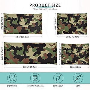 ALAZA Green Camo Woodland Camouflage Plush Pillow Cases Standard Size Pillow Cover Soft & Warm Zippered Bed Pillowcase, 20 x 26 inch