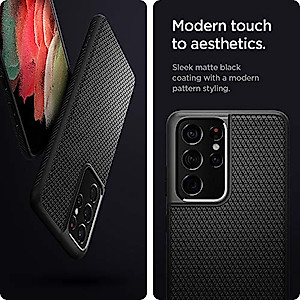 Spigen Liquid Air Case Compatible with Samsung Galaxy S21 Ultra - Black - 6.8 Inches