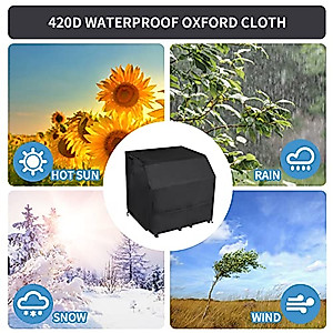 41 Inch Heavy Duty Outdoor Patio Bar Set Cover- Waterproof 420D Oxford Cloth Wicker Bar Set Cover Outdoor Patio Wicker Bar Table Furniture Cover for Patios Porches Gardens Backyards Outside Bar Set