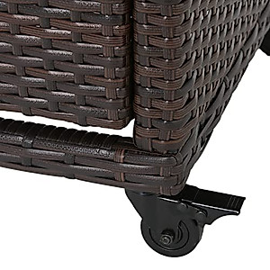 Christopher Knight Home Corona Outdoor Wicker Bar Table Cart, Multibrown