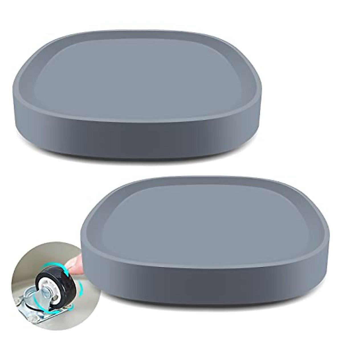 Planter Caddies Movable with Wheels 10.4" Pack of 2, Heavy Duty Dolly Flower Pot Plant Stand Set Home Decor, Outdoor/Indoor Planter Rack with 360° Rolling Tray Trolley Casters, Grey