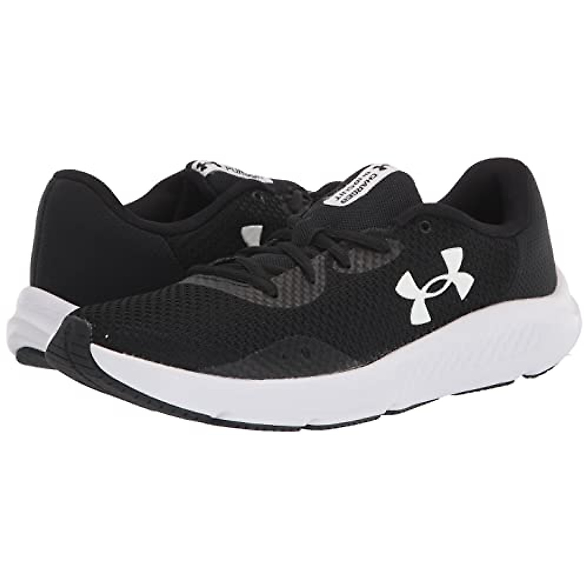 Under Armour Women's Charged Pursuit 3, Black/White, 9.5 Medium US