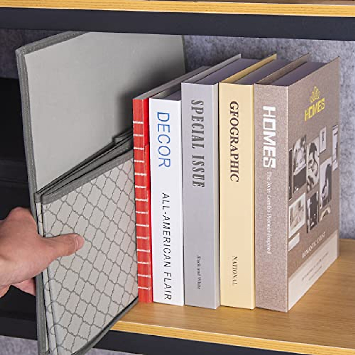 ShanSon Fabric Storage Bins 1 Pack One Click Installation Storage Cubes with Lids Foldable Storage Baskets with Cover for Home Bedroom Kids Room Closet Office Nursery and Toys Organization Grey