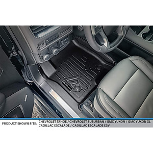 SMARTLINER Custom Fit Floor Mats 2 Row Liner Set Compatible with 2021-2023 Tahoe/Suburban/Yukon & XL with 2nd Row Bench Seat