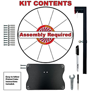 Whirl of Fun 12 Inch White Prize Wheel-Spinning Wheel for Prizes with Stand, 10 Slots, Customize Erasable Whiteboard Surface, Portable, Tools and Marker Included, Made in USA