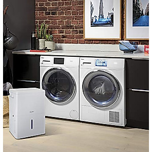 Haier 50 Pint Portable Dehumidifier with Pump, Perfect for Bedroom, Basement & Garage, Ideal for High Humidity or Wet Areas, Built-in Pump, Energy Star Certified, White