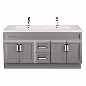 Cutler Kitchen and Bath Urban Vanity Double Bowl with Daybreak Finish, 60 Inches