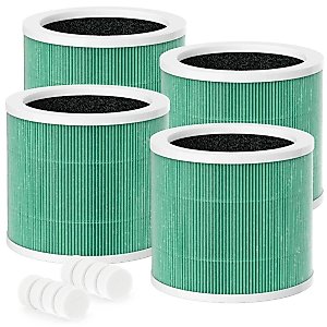 HY1800 Air Purifier Replacement Filter, Compatible with Loytio/AYAFATO/Honeyuan/IOIOW/CHIVALZ/MORENTO HY1800 Purifier, 3-in-1 Filtration, High-Efficiency Activated Carbon, True HEPA 13 Filter (4 Pack)