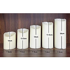 SSYUNO-Home & Garden Flameless Candles, Battery Operated LED Pillar Candles with Remote Control, Waterproof Flickering Pillar Candles for Indoor Outdoor, Set of 5