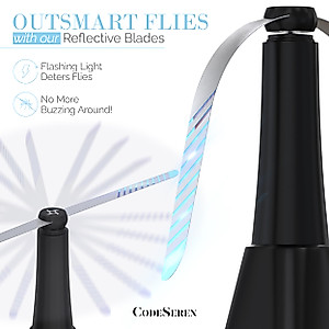 Fly Fans for Tables (4 PCS) - Soundless Fly Swatter Fan for Outdoor Restaurant, Marina, BBQ and Picnic