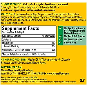 Nature Made Extra Strength Magnesium Oxide 400 mg, Dietary Supplement for Muscle Support, 110 Count