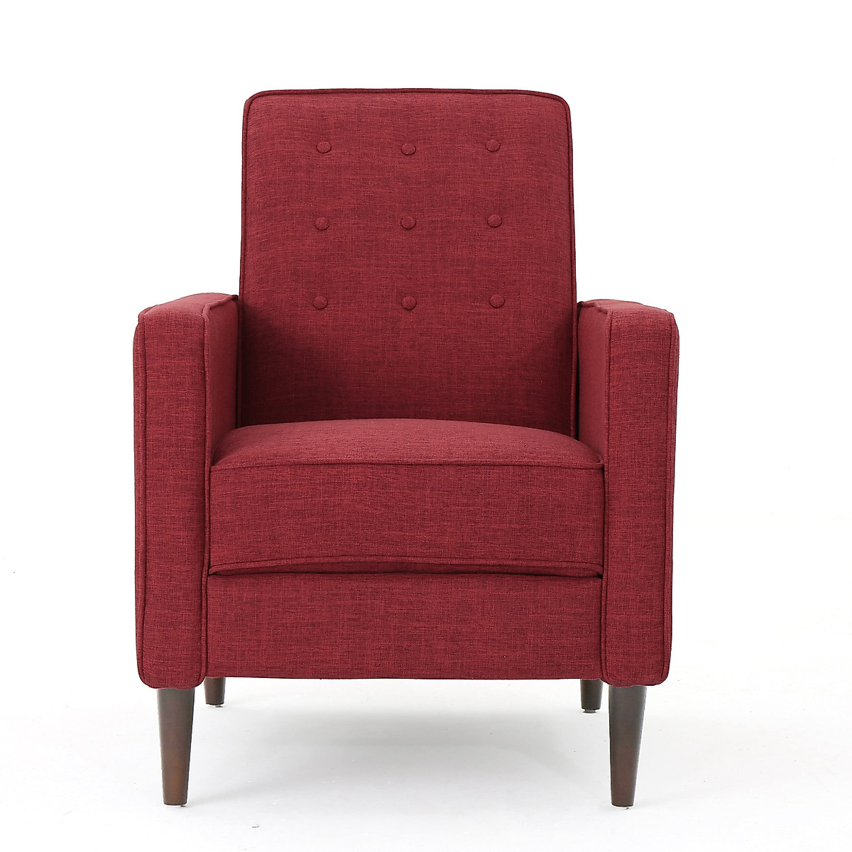 Christopher Knight Home GDFStudio Mason Mid-Century Modern Tuft Back Recliner (Qty of 1, Fabric/Red).
