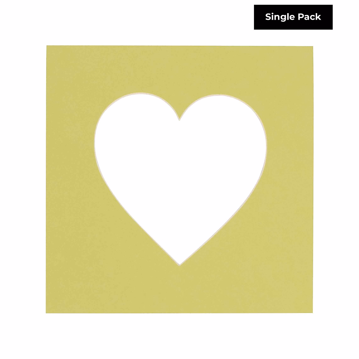 CountryArtHouse Pistachio Green Acid Free 10x10 Heart Picture Frame Mat with White Core Bevel Cut for 6x6 Pictures - Fits 10x10 Frame - Pack of 1 Matboard