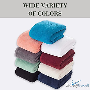 THIRSTY 100% Turkish Cotton Oversized Luxury Hotel & Bath Towel Sheets, Extra Large for Bathroom, Shower, Beach, Pool & Spa – Soft, Thick & Absorbent (40 x 80 inches) Bodrum Blue