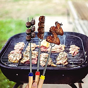 Simple Deluxe 16 Pcs 32 inch Marshmallow Roasting Sticks Extendable Design - Stainless Steel Smores Skewers For Camping, Bonfire, Fireplace, Retractible Sticks with Wooden Handle