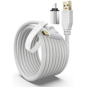 AICaes VR Cable 16 FT for Oculus Quest 3/2/1/Pico 4 Accessories/Rift S/PC/Steam VR,VR Headset Cable Link Cable 2 in 1 USB 3.0 Type C to C High Speed Data Transfer Charging Cord for Gaming PC_2
