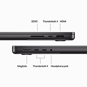 Apple 2023 MacBook Pro Laptop M3 Pro chip with 12‑core CPU, 18‑core GPU: Built for Apple Intelligence, 14.2-inch Liquid Retina XDR Display, 18GB Unified Memory, 1TB SSD Storage; Space Black